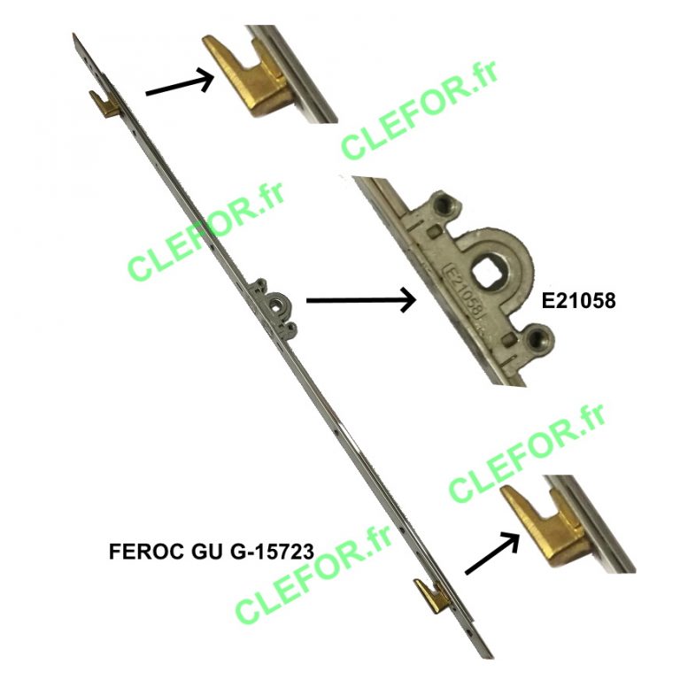 Crémone Ferco GU 5.28 2 galets ajustable haut & bas - Serrures & Clés