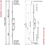 Crémone Ferco GU 5.28 2 galets ajustable haut & bas - Serrures & Clés
