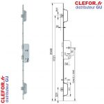 Crémone GU SECURY 3 points Axe 50/70 tétière 18 mm - Serrures & Clés