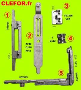 Roto Hydro pour Technal Gâche 567256 et renvoi d'angle 470659 ...