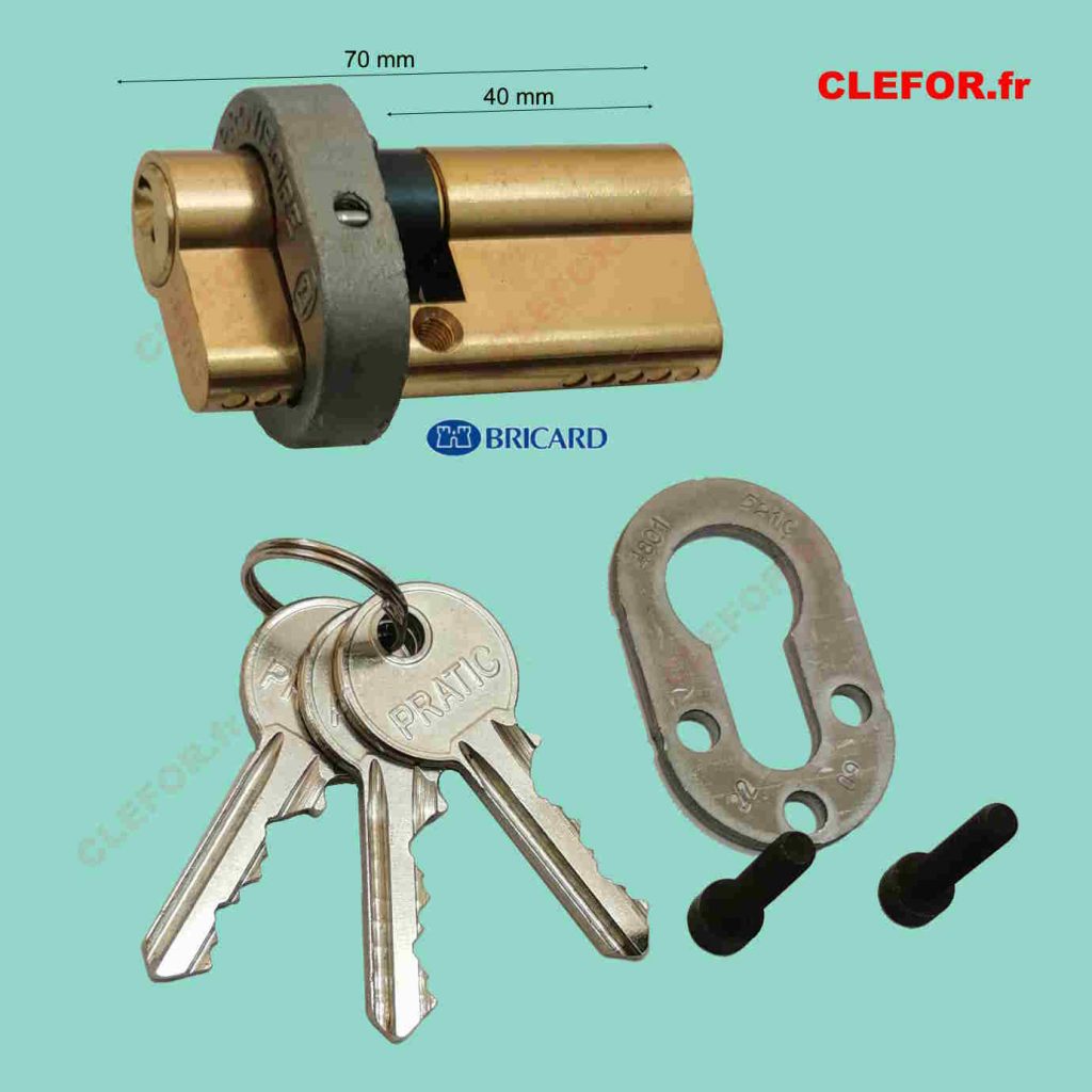 Cylindre Bricard provisoire 30x40 pour serrure 8152 A2p* - Serrures & Clés